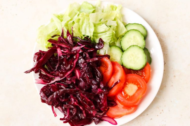Kebab Shop Salad (Shredded Red Cabbage) - My Morning Mocha