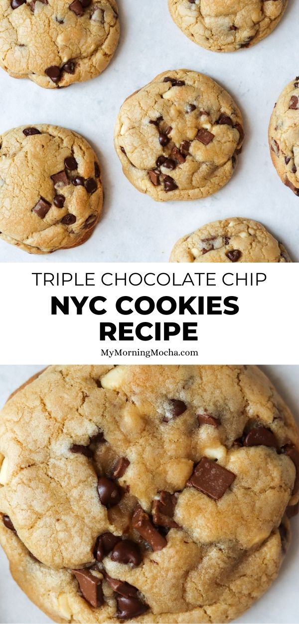 NYC Cookies Recipe (Triple Chocolate Chip) - My Morning Mocha