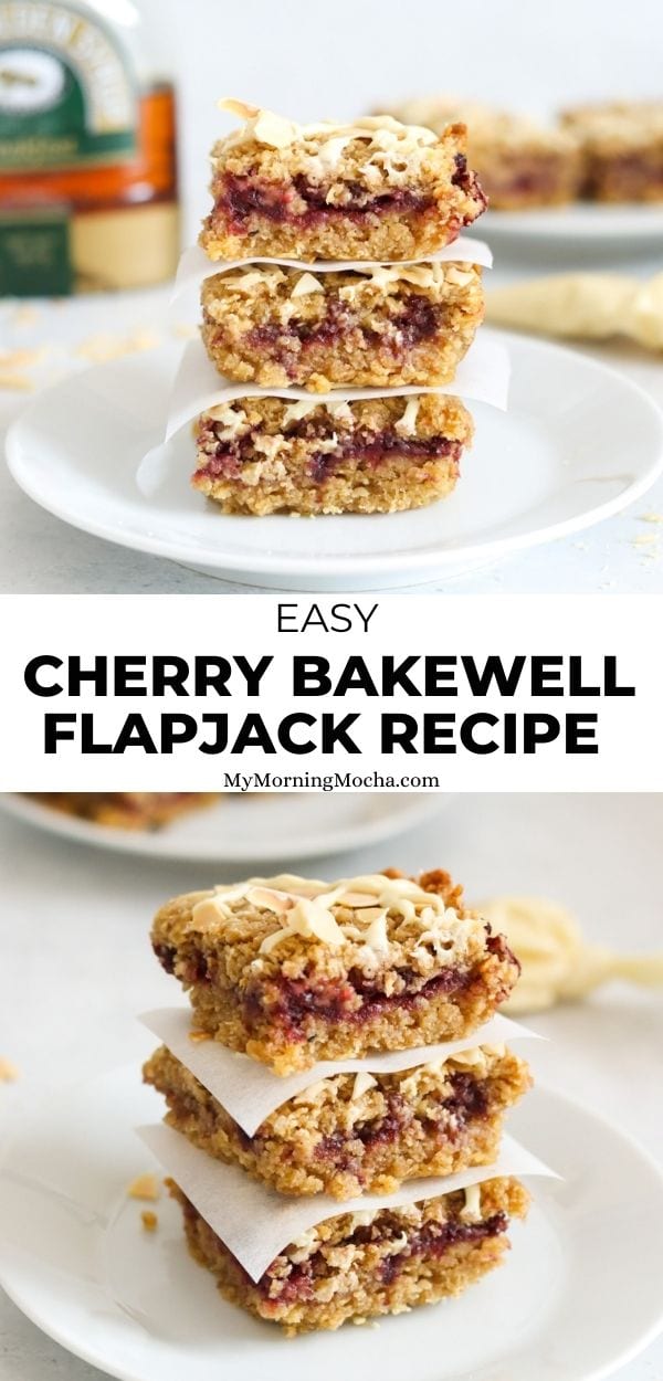 Cherry Bakewell Flapjacks - My Morning Mocha