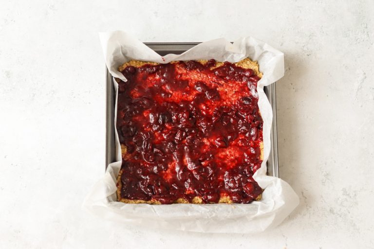 Cherry Bakewell Flapjacks - My Morning Mocha