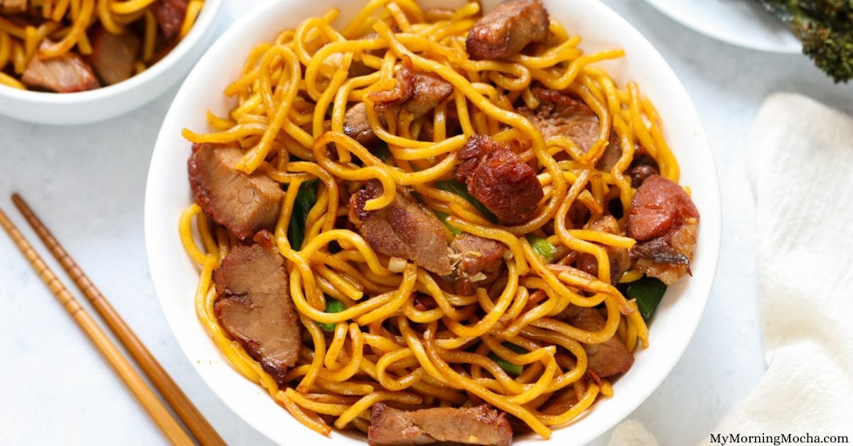 Char Siu Chow Mein (Roasted Pork) - My Morning Mocha