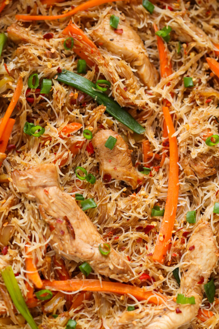 Chicken Vermicelli (Rice Noodle Stir-Fry) - My Morning Mocha