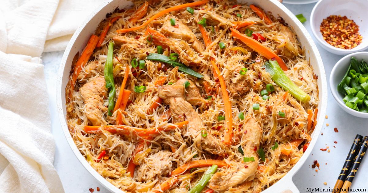 Chicken Vermicelli (Rice Noodle Stir-Fry) - My Morning Mocha