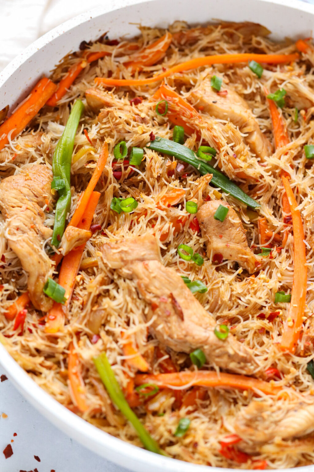 Chicken Vermicelli (Rice Noodle Stir-Fry) - My Morning Mocha