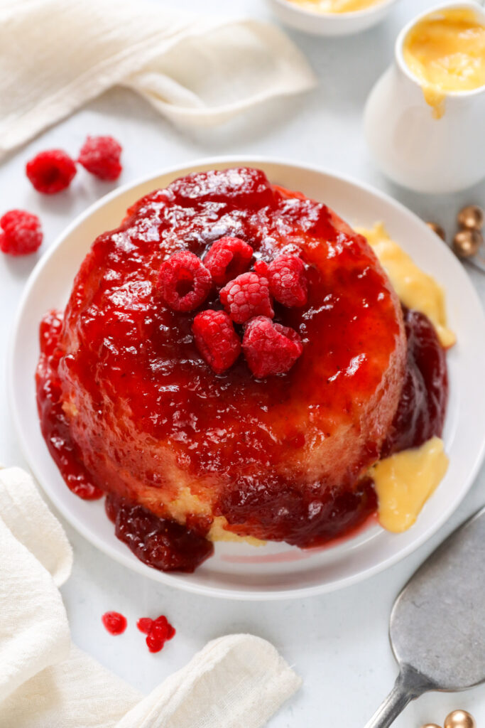 Microwave Jam Sponge Pudding - My Morning Mocha