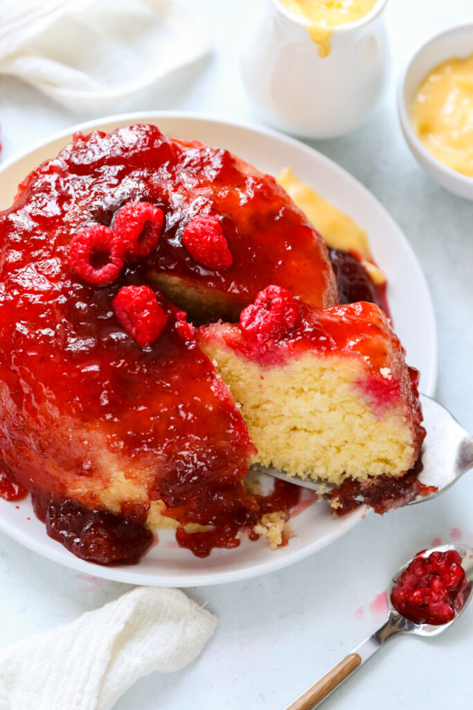 Microwave Jam Sponge Pudding - My Morning Mocha