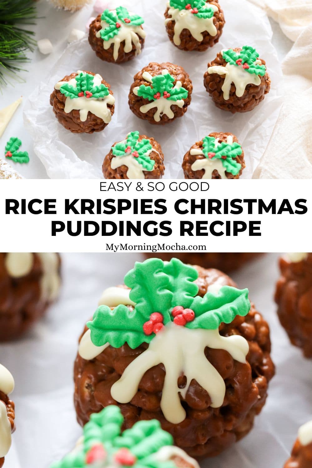 Rice Krispie Christmas Puddings - My Morning Mocha