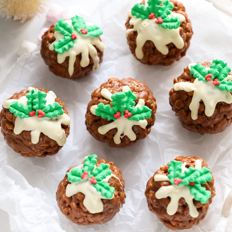 Rice Krispie Christmas Puddings - My Morning Mocha