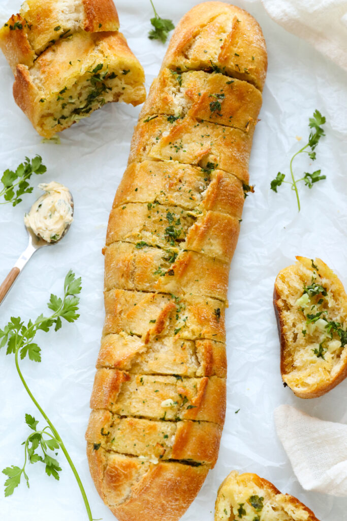 Easy Garlic Bread Baguette - My Morning Mocha