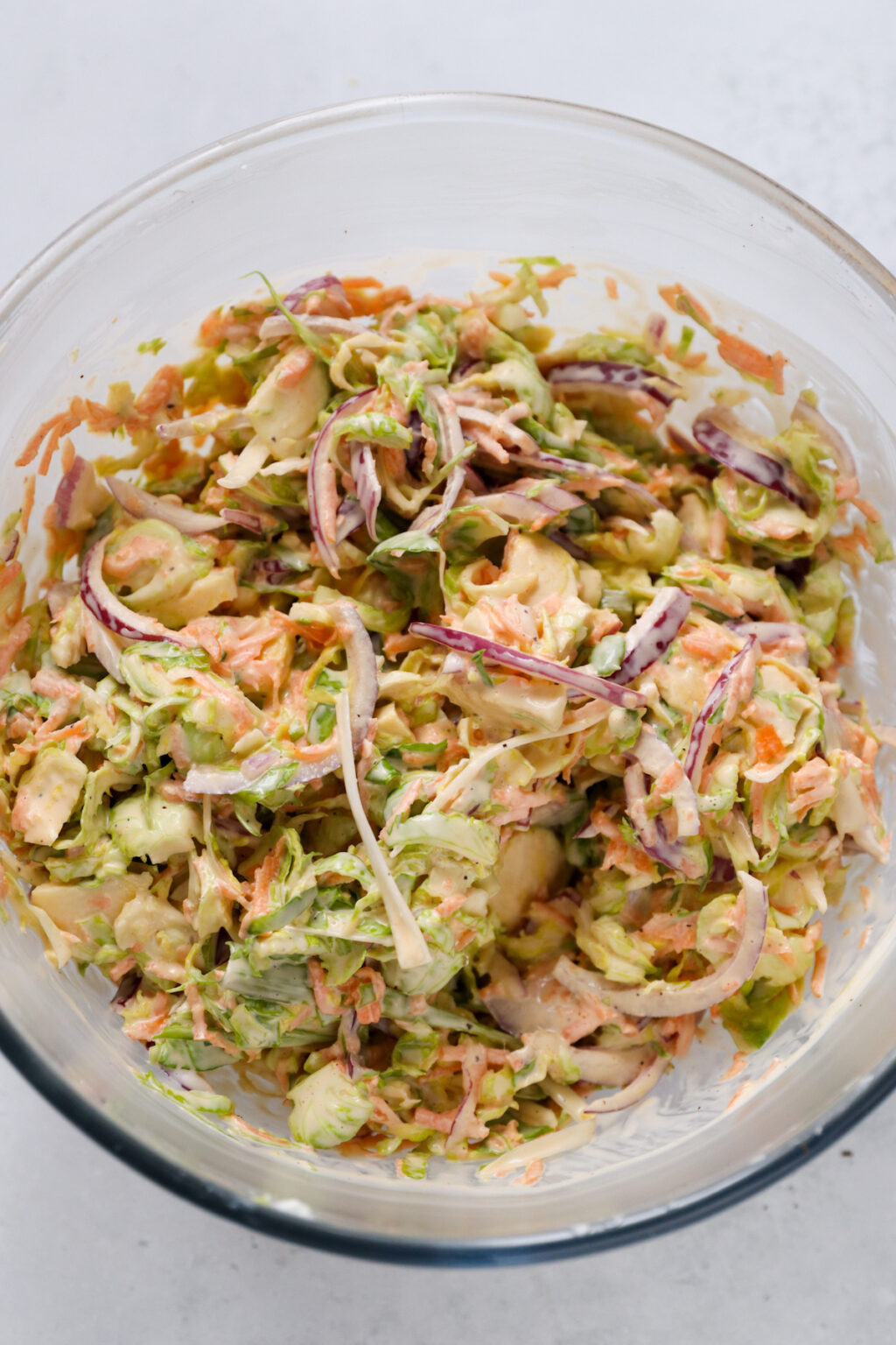 Creamy Brussels Sprout Coleslaw - My Morning Mocha