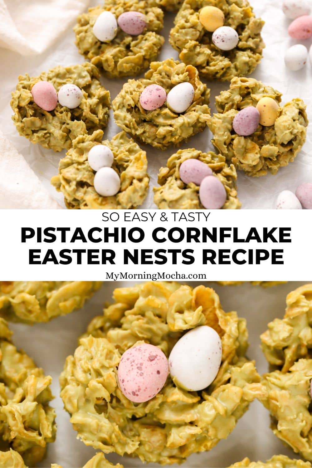 Pistachio Cornflake Nests - My Morning Mocha